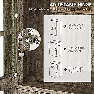 HOMCOM 71" Freestanding Kitchen Pantry Cabinet with Glass Door and Shelves, Tall Cupboard for Dining Room, Living Room, Natural