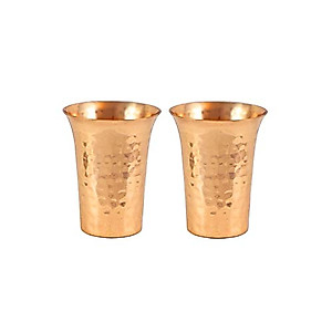 Alchemade Set of Two 2 Ounce 100% Pure Hammered Copper Shot Glasses - Jigger For Tequila, Rum, Gin, Vodka, or Whiskey for Bartenders or Your Home Bar