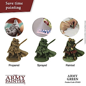 The Army Painter Color Primer Spray Paint, Army Green, 400ml, 13.5oz - Acrylic Spray Undercoat for Miniature Painting - Spray Primer for Plastic Miniatures