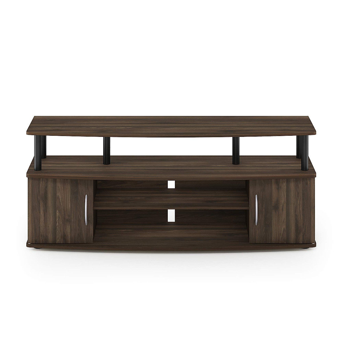 Furinno JAYA Large Entertainment Stand for TV Up to 55 Inch, Columbia Walnut/Black