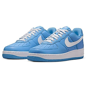 Nike mens Air Force 1 Low Retro, University Blue/White/Metallic, 10