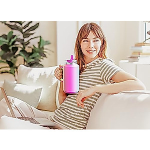 Meoky 50 oz Tumbler with Handle, Stainless Steel Vacuum Insulated Tumbler with Lid and Straw, Keeps Cold for 36 Hours, 100% Leak-proof, BPA-Free (Carnival)
