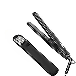 LOVANI Mini Flat Iron Travel Size Nano Titanium Dual Voltage Portable Hair for Worldwide Use 0.5 Inch Straightener with Professional Heat Resistant Travelling Bag