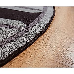 Ukonic Star Wars: The Mandalorian Helmet 52-Inch Round Printed Area Rug | Indoor Floor Mat, Accent Rugs for Living Room and Bedroom, Home Decor for Kids Playroom | Movie Gifts and Collectibles