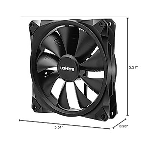 uphere 140mm Case Fan 3-Pack Computer Case Fan with Advanced Hydraulic Bearing for Silent Operation Standard 140 mm Case Fan 3 Pack with 3 Pin & Molex /(BK143-3)