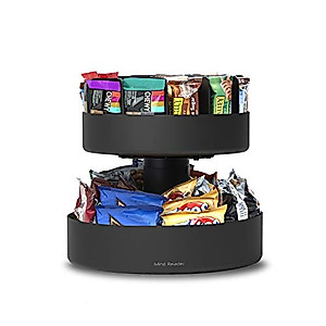 Mind Reader SNACKCAR Supreme Snack organizer, 14 x 14.5 Round, Black