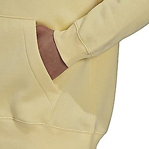 adidas Essentials FeelVivid Cotton Fleece Drop Shoulder Hoodie - Mens Casual L, Almost Yellow, HK2824