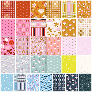 Petunia Jelly Roll (40 Pieces) by Kimberly Kight for Ruby Star Society + Moda 2.5 x 44 inches (6.35 cm x 111.76 cm) Fabric Strips