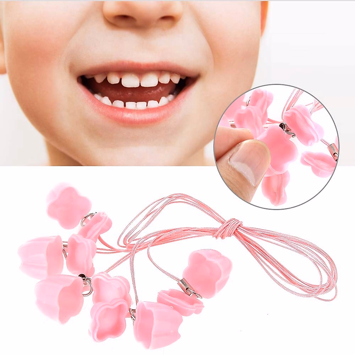 ANGGREK Milk Tooth Saver Necklaces, 5pcs Plastic Baby Milk Tooth Storage Box with Rope Tooth Saver Necklaces()