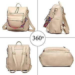 Backpack Purse for Women Fashion Convertible Travel Bag Multipurpose Design Faux Leather Satchel Handbags Ladies Girls Bookbag Shoulder Bags