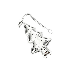 NOLITOY 2pcs Tea Ball Infuser Soup Strainer Stainless Steel Tea Infuser Tea Diffuser for Loose Tea Silver Tea Ball Metal Strainer Chic Tea Leaker Filter Ball Snap Christmas Tree