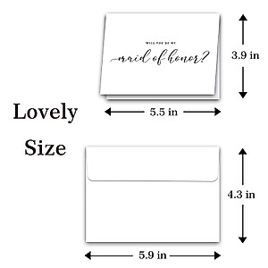 CGBRspacex Will You Be My Bridesmaid Cards (6 Packs), Bridesmaid Proposal Cards, 4 Bridesmaid Cards, 2 Maid of Honor Cards, Wedding Card with 6 Envelopes