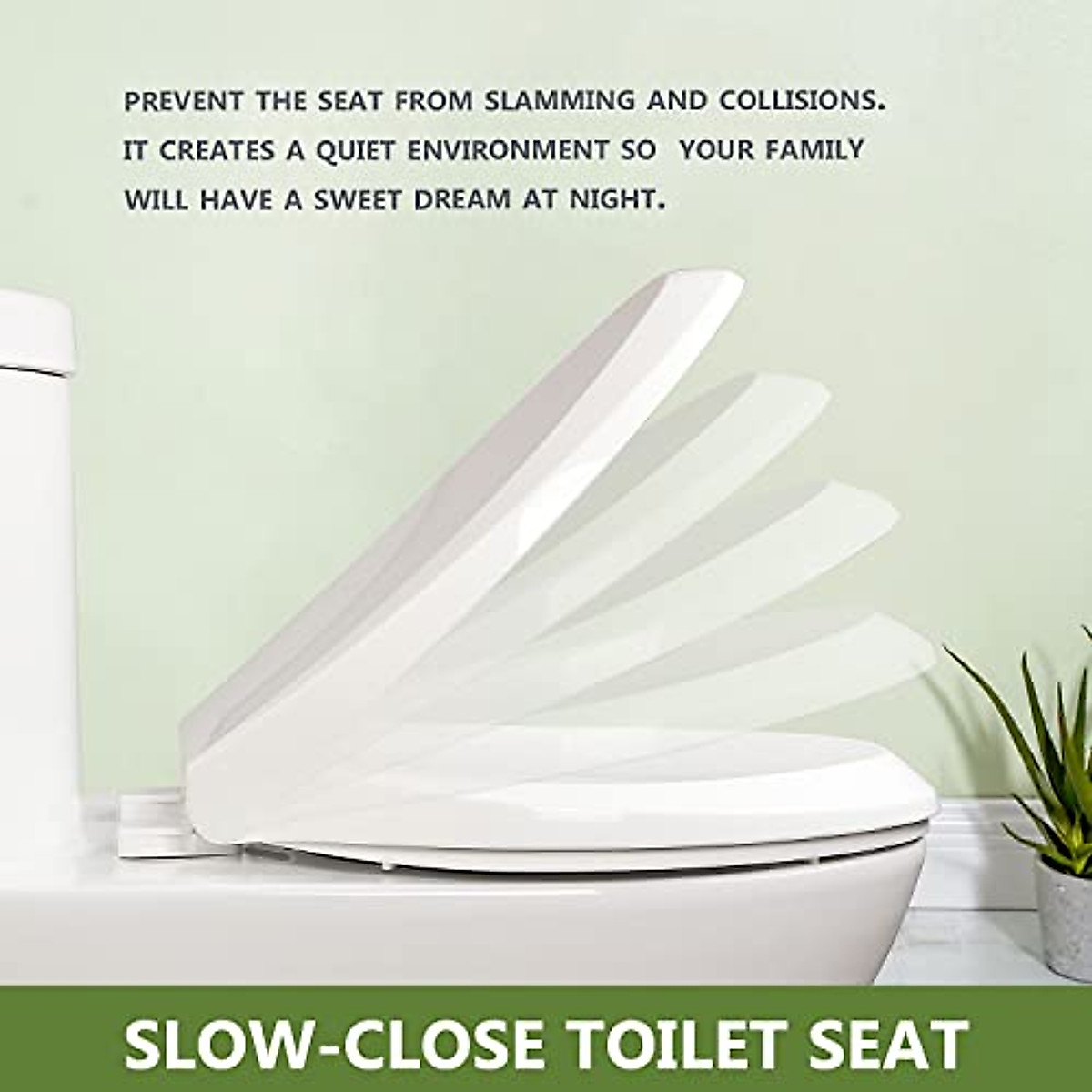 WSSROGY Elongated Toilet Seat with Built in Potty Training Seat, Magnetic Kids Seat and Cover, Slow Close, Fits both Adult and Child, Plastic, White