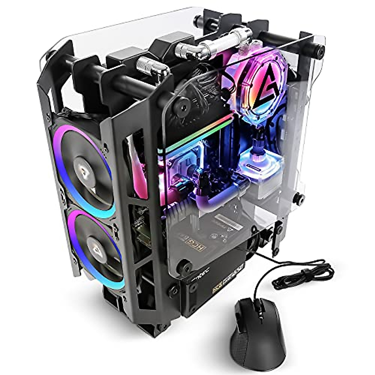 Antec Striker Aluminum and Steel ITX Computer Case, Front GPU Mount, Up to 4 x 120 mm Fan Support, USB 3.1 Type-C Ready and PCI-E Riser Included (Striker Mini)