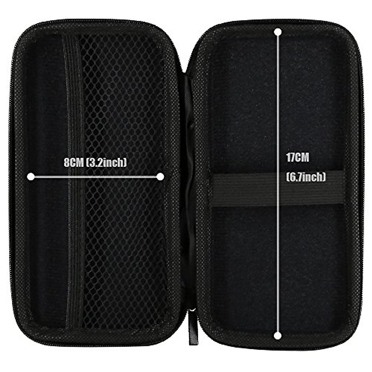 iMangoo Shockproof Carrying Case Hard Protective EVA Case Impact Resistant Travel 12000mAh Bank Pouch Bag USB Cable Organizer Earbuds Sleeve Pocket Accessory Smooth Coating Zipper Wallet Black