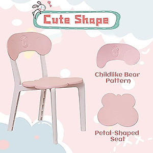 Domi Kids Table and Chair Set, 3 Pieces Enlarged Natural Plastic Toddler Desk and Chairs with 11.8" H Seat, Preschool Chair, Toddler Chairs Activity Table for Home, Playroom, Preschool, Kindergarten