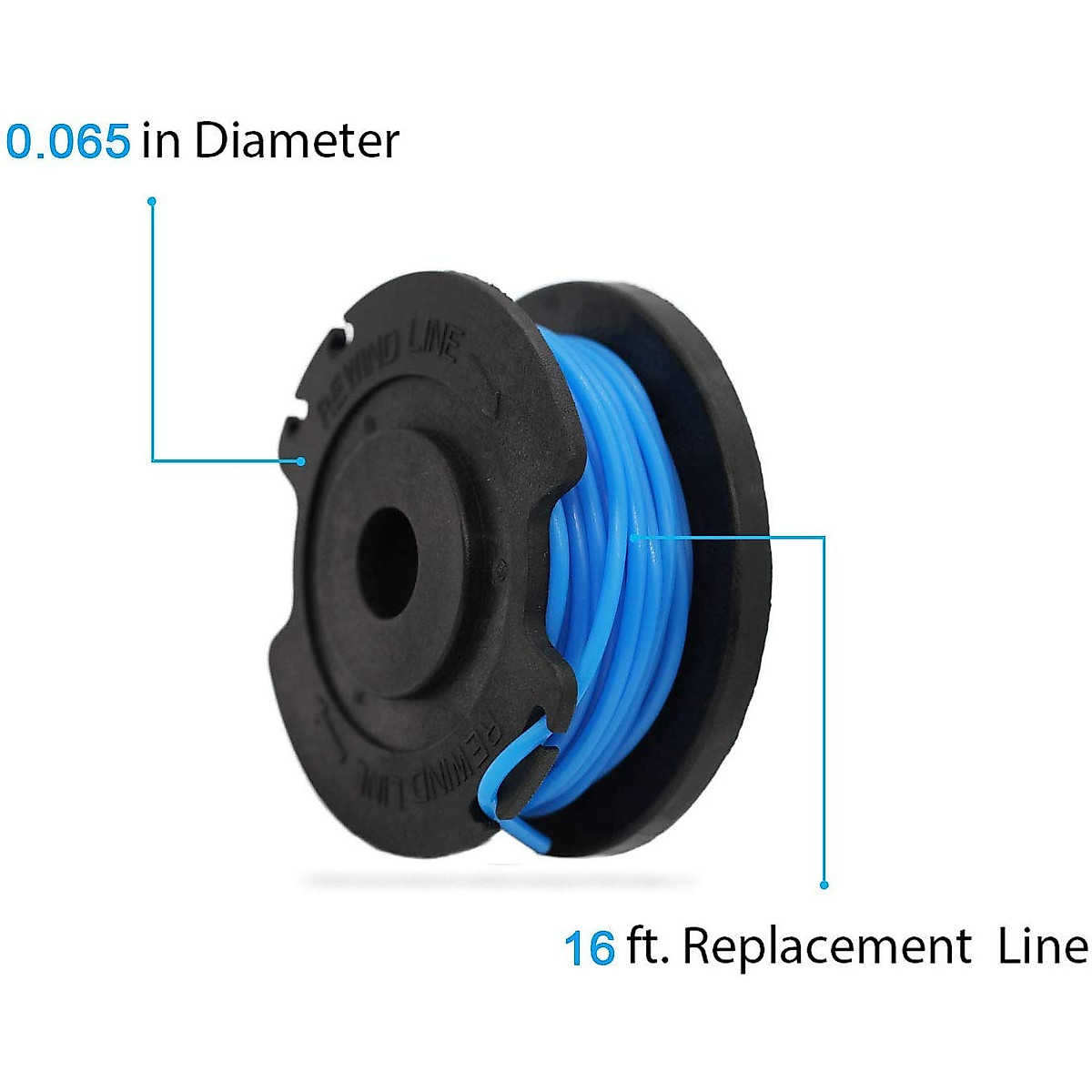 YUEFENG 8 Pack String Trimmer Replacement Spools 29252 Compatible with Greenworks 21332 21342 24V 40V 80V Cordless Trimmer with 16ft 0.065” Single Line + 2 Pack Spool Caps (8 Spools, 2 Caps)