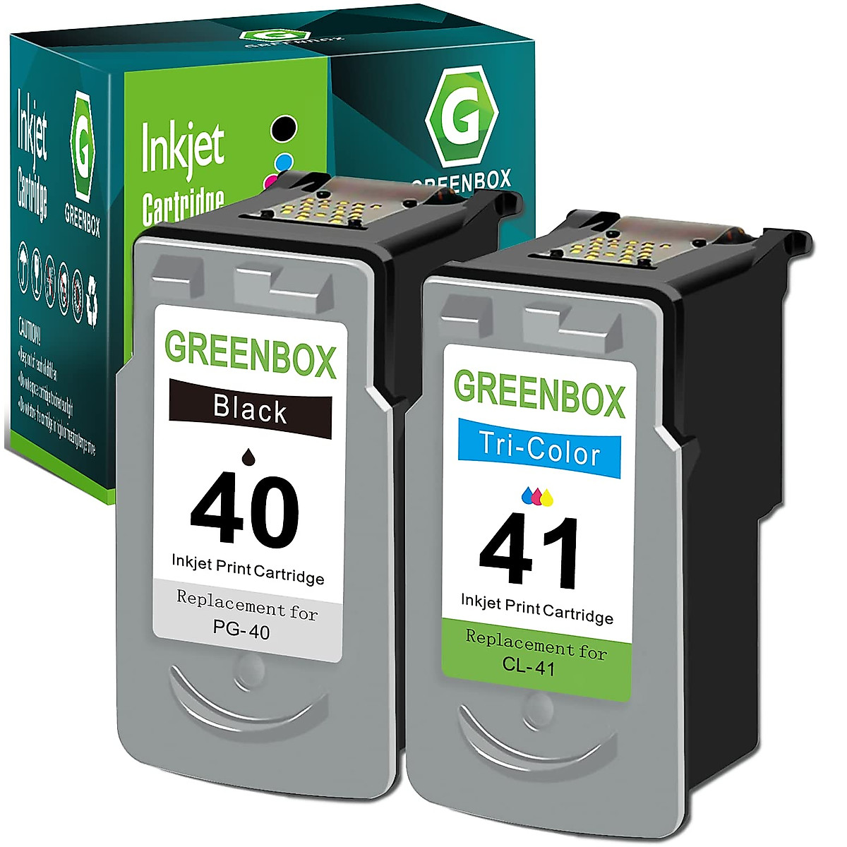 GREENBOX Remanufactured Ink Cartridge PG40 CL41 Replacement for Canon PG-40 CL-41 for Canon PIXMA IP1800 IP2600 MP140 MP150 151 MP160 MP170 MP180 MP190 MP210 MP450 MP470 JX200 Printer(1 Black 1 Color)