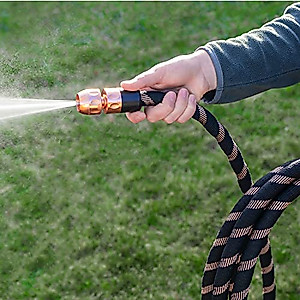 Pocket Hose Copper Bullet AS-SEEN-ON-TV 100 ft Turbo Shot Nozzle Multiple Spray Patterns Expandable Garden Hose 3/4 in Solid Copper Anodized Aluminum Fittings Lead-Free Lightweight and No-Kink