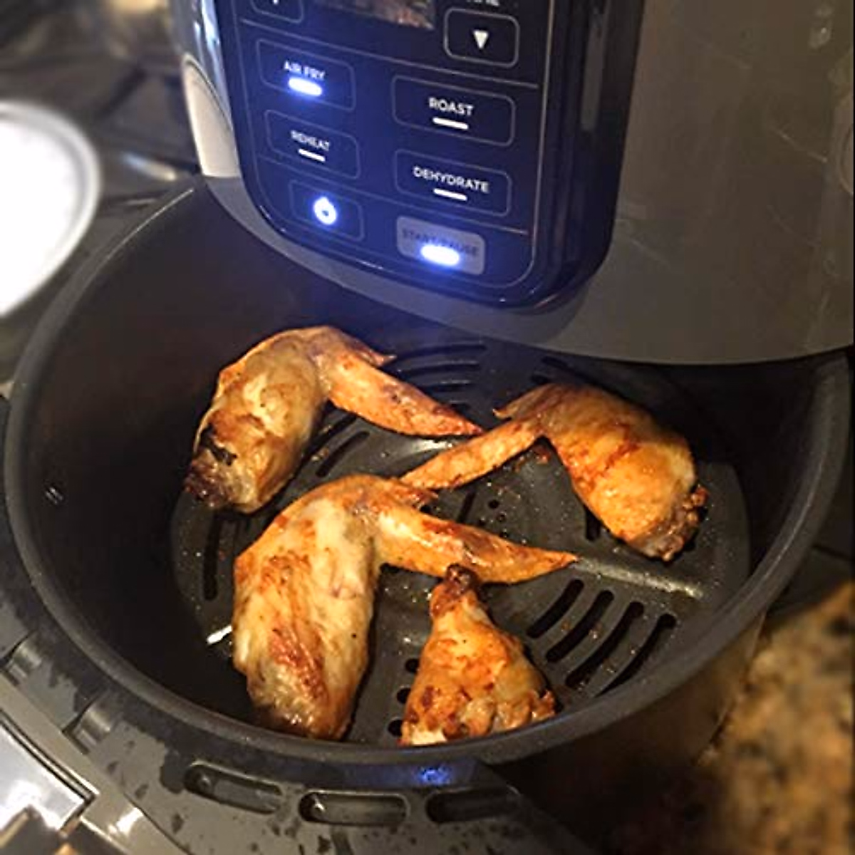 Air Fryer Replacement Crisper Plate For Ninja AF100 to AF150 Air Fryer and Ninja FD401 Foodi Pressure,Grill Pan for Ninja FD401 Foodi OP300 to OP500 Crisper Plate,Air fryer Accessories,Non-Stick Coating,Dishwasher Safe