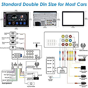 Double Din Car Multimedia System: 7 Inch HD Touchscreen Car Stereo Receiver – Bluetooth Car Radio MP5 Player with Mirror Link | Rear View Camera | MP3 | AM/FM | USB/SD/AUX | Steering Wheel Control