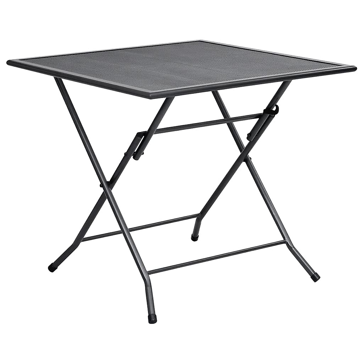 vidaXL Folding Mesh Table - Outdoor Dining Furniture – Weather-Resistant Steel with Anthracite Finish - Easy Storage