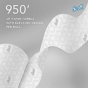 Scott® Essential High-Capacity Hard Roll Towels (02001), with Elevated Design and Absorbency Pockets™, for Purple Core Dispensers, White, Unperforated, (950'/Roll, 6 Rolls/Case, 5,700'/Case)