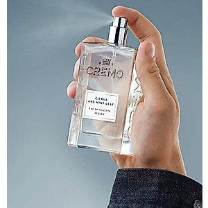 Cremo Citrus & Mint Leaf Cologne Spray, A Cool, Refreshing Scent with Notes of Fresh Mint, Citron, Cedar and Moss, 3.4 Fl Oz