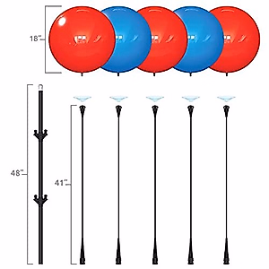 DuraBalloon - Weatherproof Reusable Balloon Cluster Pole Kit - Helium Free Plastic Outdoor Balloons