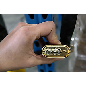 ABUS 180/50 Solid Brass Combination Padlock, Long Stainless Steel Shackle (2-1/2")