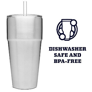 YETI Rambler 26 oz Straw Cup, Vacuum Insulated, Stainless Steel with Straw Lid, Stainless