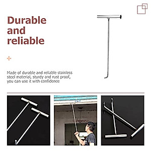 HANABASS Ing Style Pull Drain Handle for Open Steel Stainless Llift Lifter Duty Home Grate Tool Long Hook Shutter Meat Silver Manhole Pulling Storm Door Shape Hooks Lift Heavy T Cover