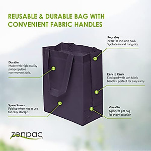 Gift Bags Medium Size - 12 Pack Blue Indigo Colored Tote with Handles, Plain Fabric Reusable Gift Bags for Birthday Party Goodie & Favor Bags, Gifts, Holiday Present Wrap, Shopping, in Bulk - 8x4x10