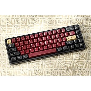 DROP GMK Redsuns Red Samurai Custom Mechanical Keyboard Keycap Set - 153-keys, Doubleshot, Cherry Profile, for 60%, 65%, TKL, Full-Size Layouts, and More (Red, Base Kit)