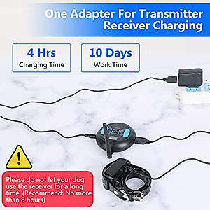 Lirioden Electric Wireless Dog Fence System Electric Fence for Dogs Containment Boundary Automatic Signal Radius Range 722ft, IPX8 Waterproof Rechargeable Tone&Shock Collar for Small Medium Large