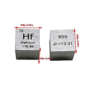 Jonoisax 10 Mm Hafnium Metal Cube - 99.9% Pure for Element Collection Lab Experiment Material Hobbies Substance Block