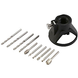 HomeSoGood Router Drill Bits Tool Drill Bit Kit Cutting Guide Locator Rotary File Milling Set for Dremel Rotary 11Pcs