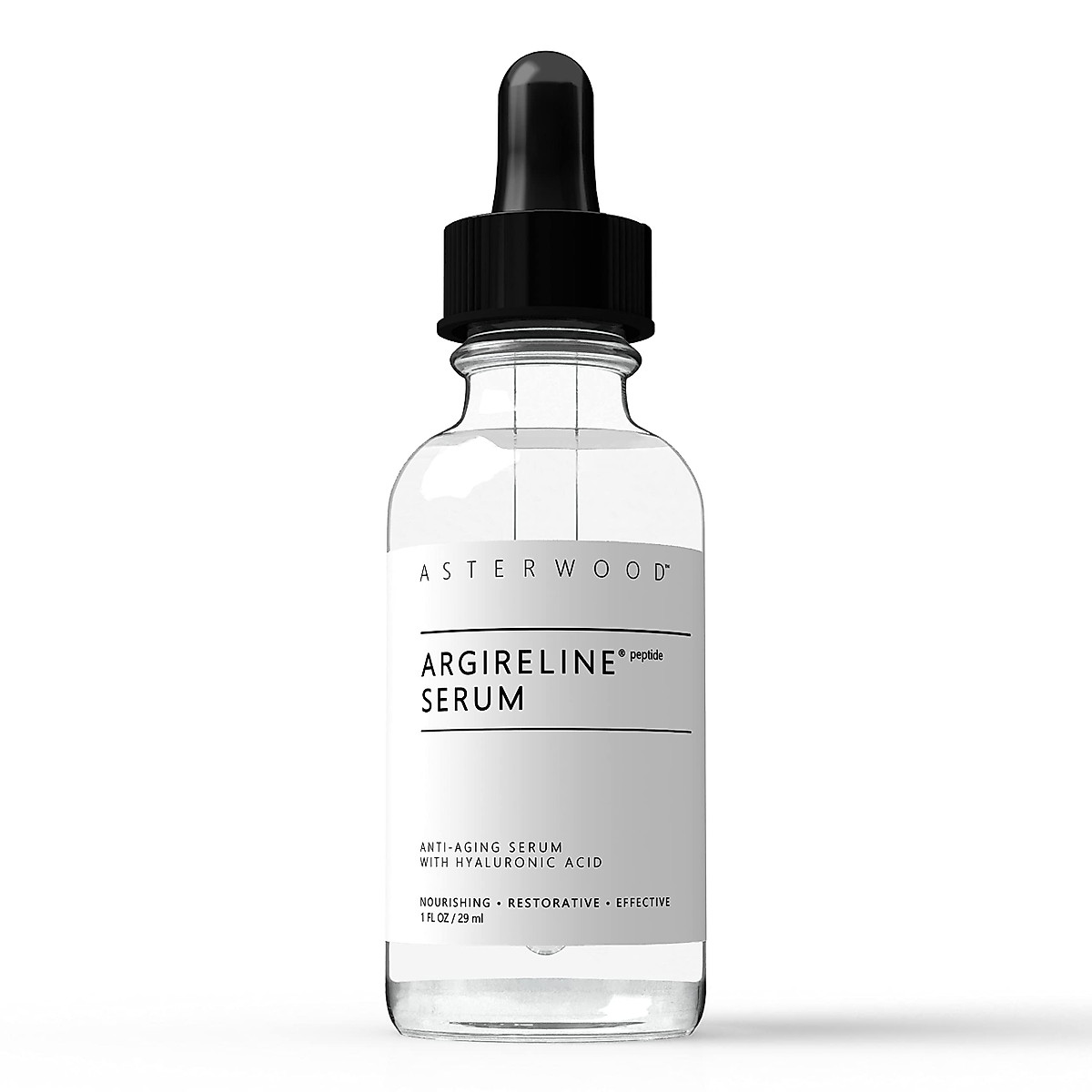 Asterwood Argireline Peptide with Hyaluronic Acid Serum - Wrinkle Reducing, Anti-Aging, Nourishing - Fragrance-Free - 1 Fl Oz