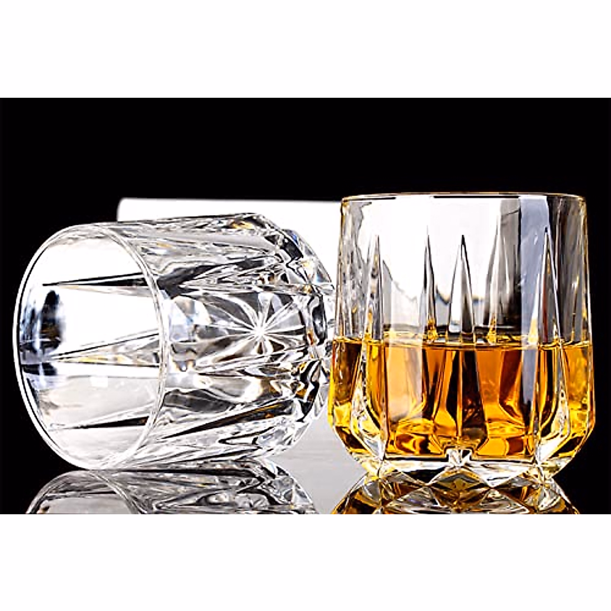 RIS LAN Old Fashioned Glasses Set of 6-12 Oz Crystal Glass Whisky Glasses, Luxury Whiskey Glasses for Drinking Bourbon, Scotch Whisky, Cocktails, Cognac, Unique Gifts for Men