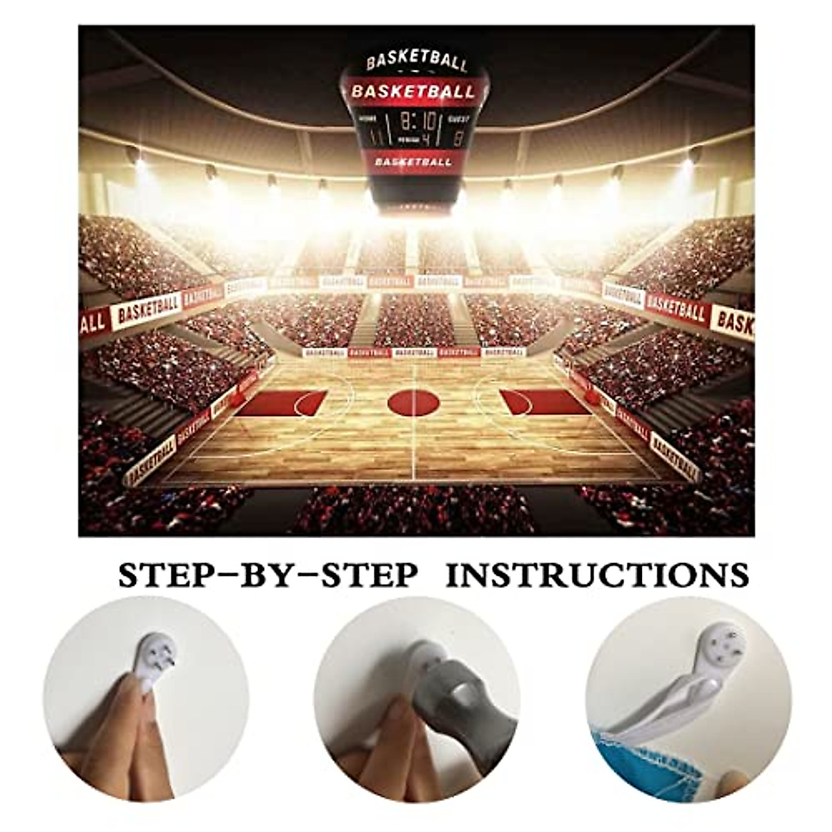 Basketball Court Backdrop 7x5ft Sports Photo Background for Basketball Game Party Video Studio Props Photo Props BT020…………