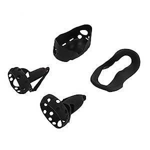 Controller Grips Cover for Oculus Quest 2, Silicone VR Shell Cover Accessories Set with Face Cover Lens Rotective Cover for Quest 2 Accessories (Black)