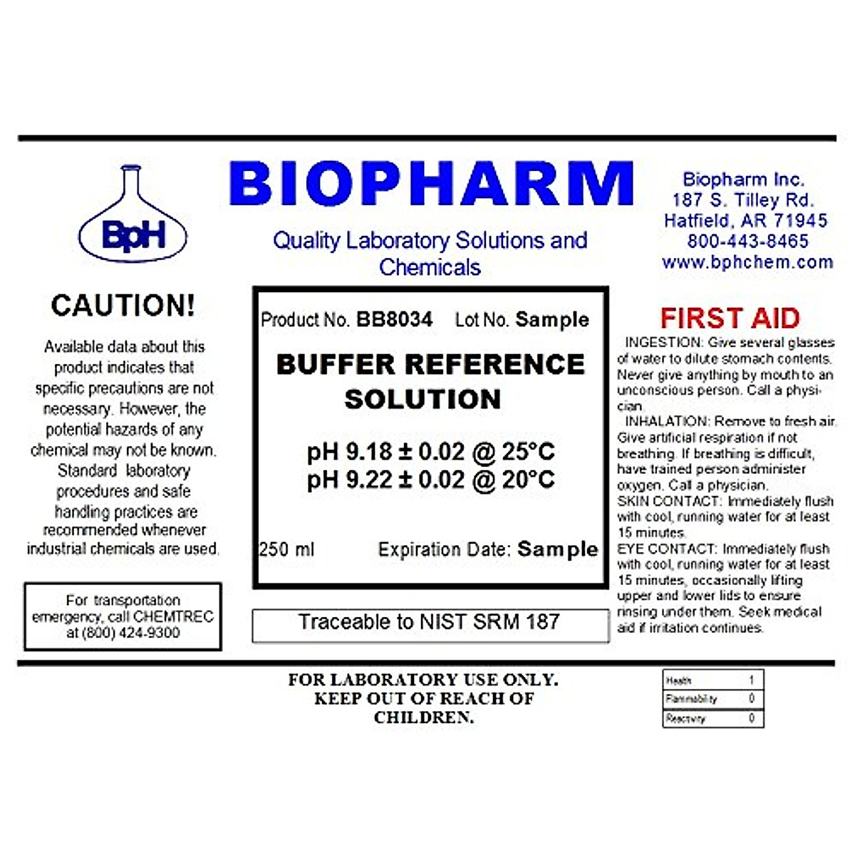 pH Buffer Calibration Kit 3-Pack: 250 mL (8.4 fl oz) Each of pH 4.00, pH 6.86, and pH 9.18 — NIST Traceable Reference Standards for All pH Meters