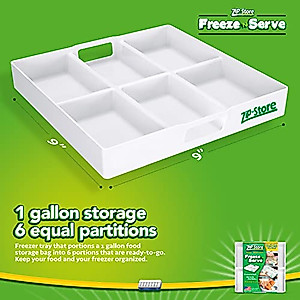 Zip n Store - Freeze n Serve - Organize Your Freezer - Freeze In Bulk, Serve In Portions, Perfect For Meal Prep + Portion Control + Organization, Freeze Leftovers, Like An Icecube Tray For Food