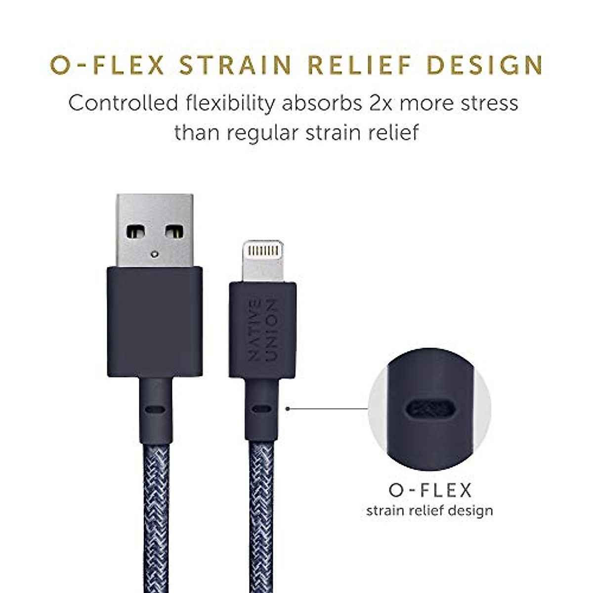 Native Union Key Cable - Ultra-Strong Reinforced [MFi Certified] Durable Lightning to USB-A High Speed Charging Cable with Key Fob Compatible with for iPhone 14, iPhone 13 and Earlier (Indigo)