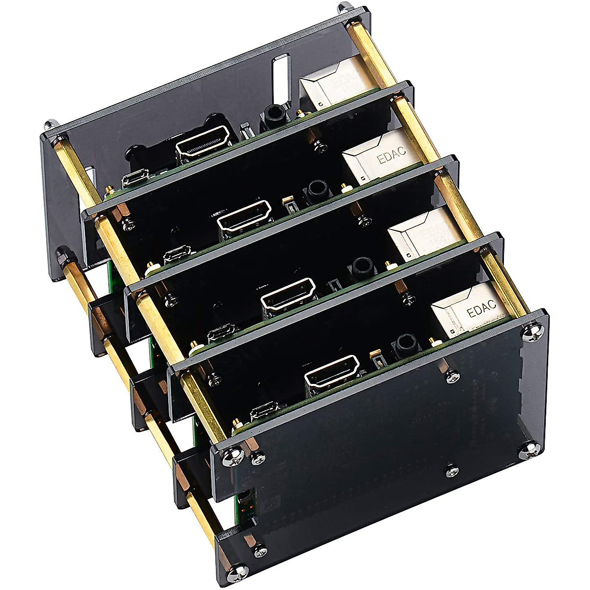 GeeekPi Cluster Case for Raspberry Pi 4 Model B, Pi Case with Cooling Fan and Heatsinks for Raspberry Pi 3 Model B+, Raspberry Pi 3/2 Model B