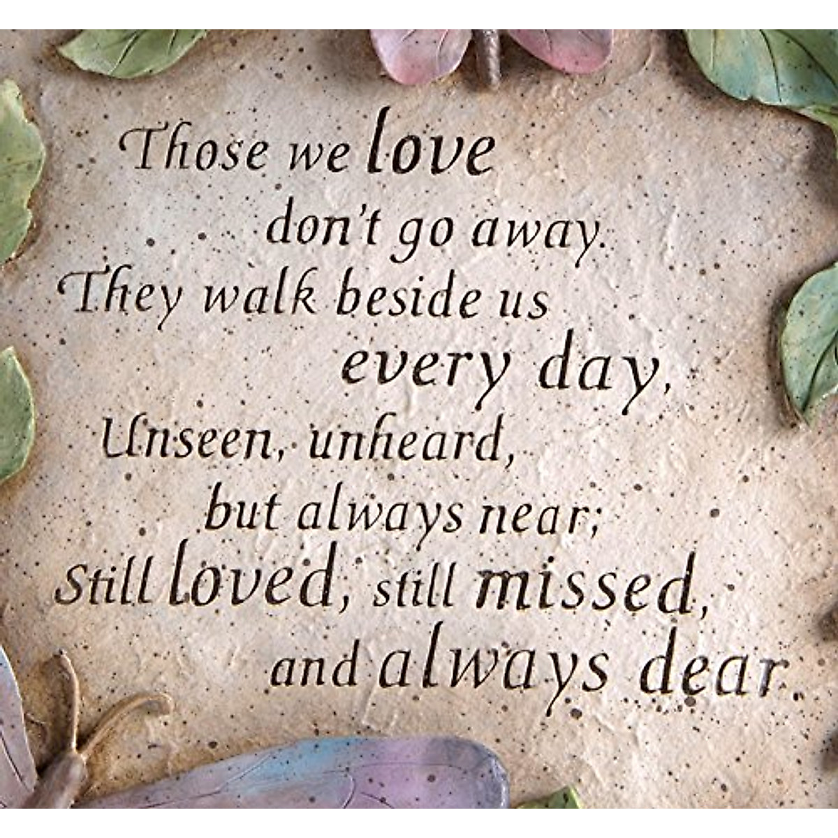 Evergreen Those We Love Don't Go Away Garden Memorial Stone | Outdoor Safe | 10-Inch | Remembrance Gift | Décor for Homes, Lawn and Garden