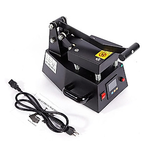 Heat Press Machine, 110V Digital Press Single Heater 600W Small Digital Label Heat Press Machine T-Shirt Logo Printing for Transfer Stickers Labels DIY Logo, 0-250℃