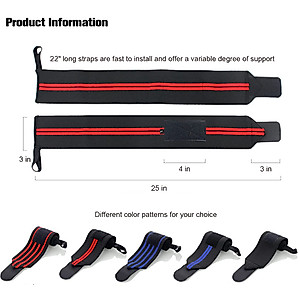 SUJAYU Wrist Wraps, 2 Pack Wrist Brace Wrist Straps for Weightlifting, Wrist Straps Lifting Straps Wrist Weights Carpal Tunnel Wrist Brace, Wrist Brace for Working Out Gym Accessories for Men (Red B)
