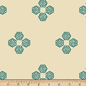Art Gallery Fabrics Art Gallery Indie Folk Droplet Petal Malachite Fabric, Biege
