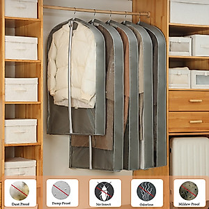 3 Pcs Garment Bags,40"and50" PEVA Moth-Proof Breathable Dust Cover,Clothing Bags for Hanging Clothes with Bedroom,Garment Covers for Suits, Padded Clothes, Shirts Prevent Dust